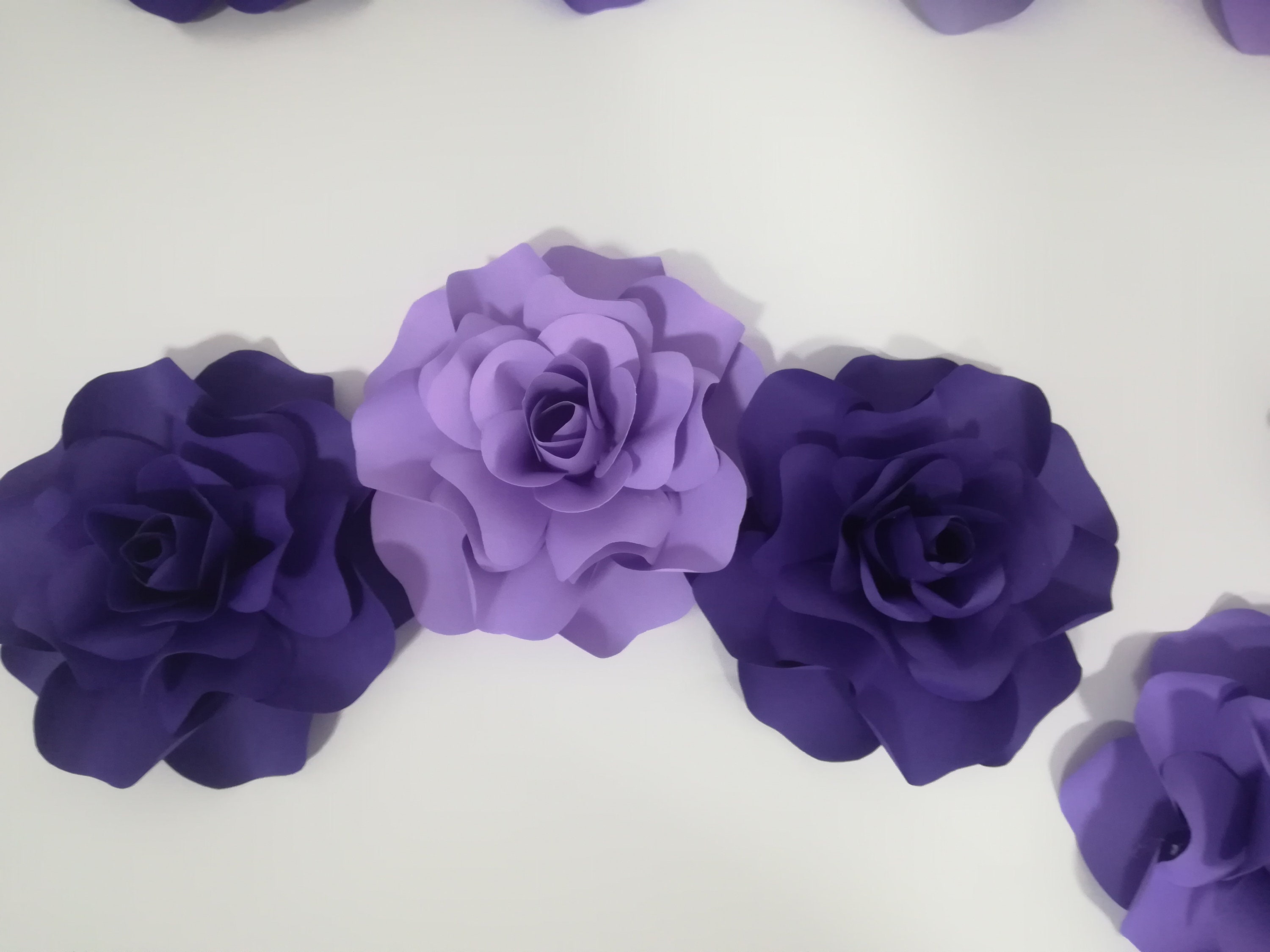 10pc Purple Paper Flower BackdropPaper Flowers Wall Decor | Etsy