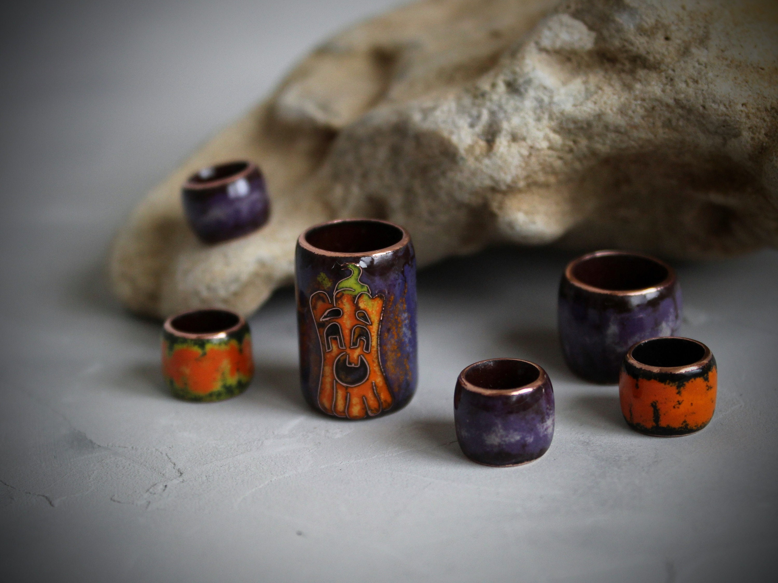 Halloween Pumpkin Dread Beads Set/7-15mm Hole/glass Dreadlock - Etsy