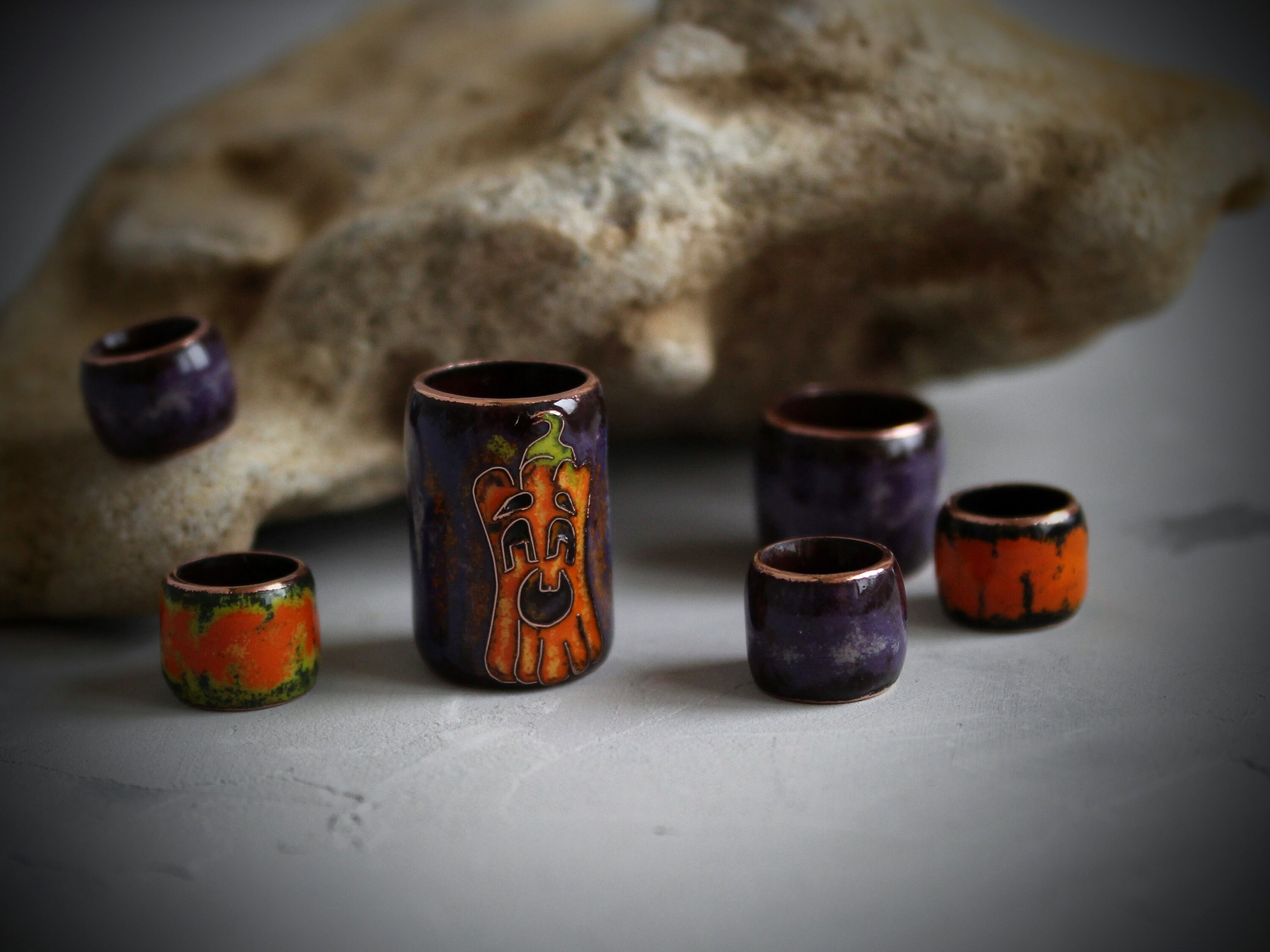 Halloween Pumpkin Dread Beads Set/7-15mm Hole/glass Dreadlock - Etsy
