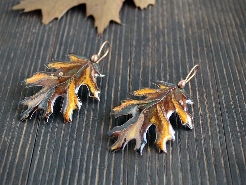 Woodland Necklace/rustic Oak Leaf Necklace Earrings/acorn - Etsy