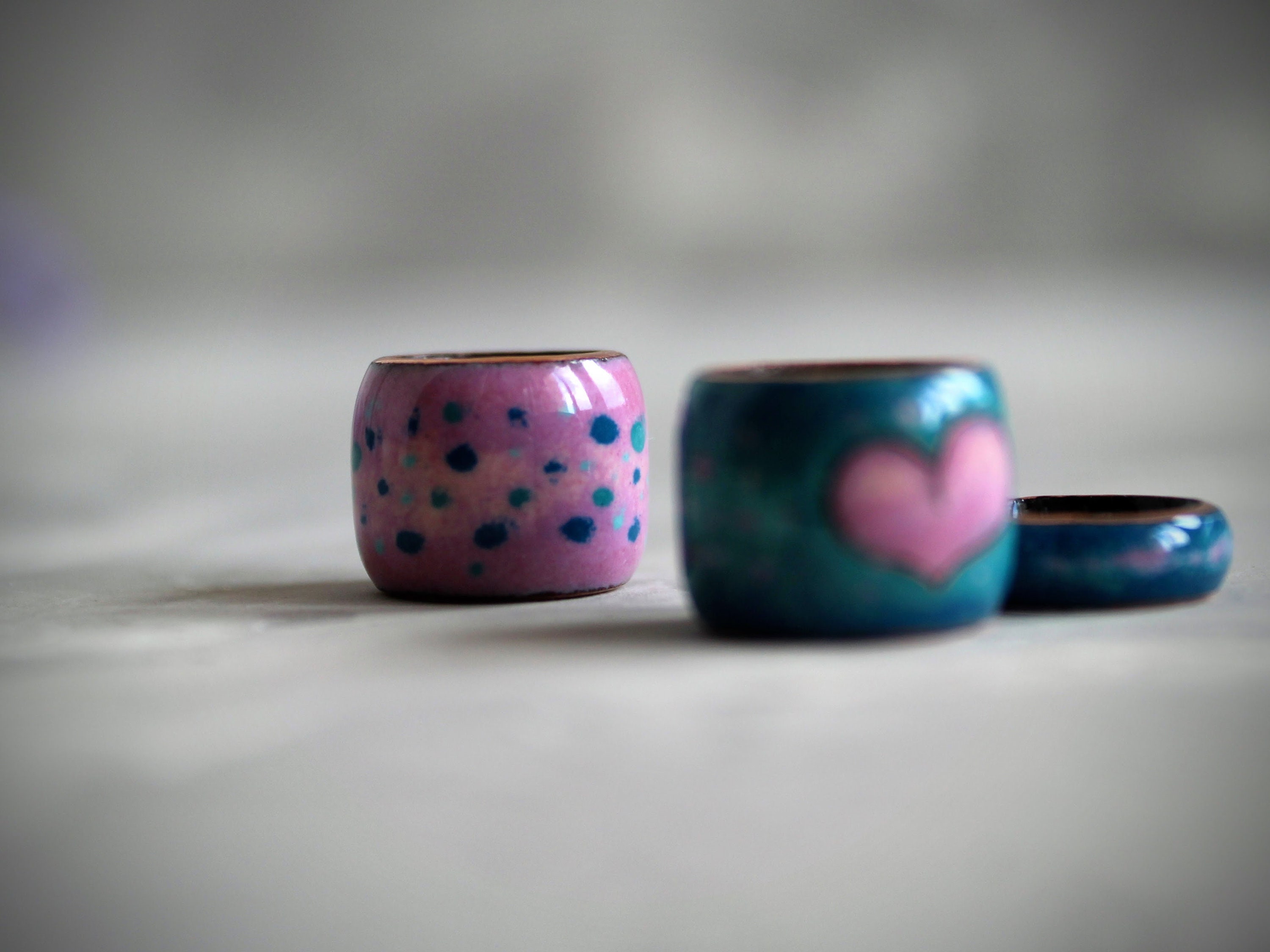 Set of 3 Dread Beads/Heart Dread Bead/Choose 4-22 mm | Etsy