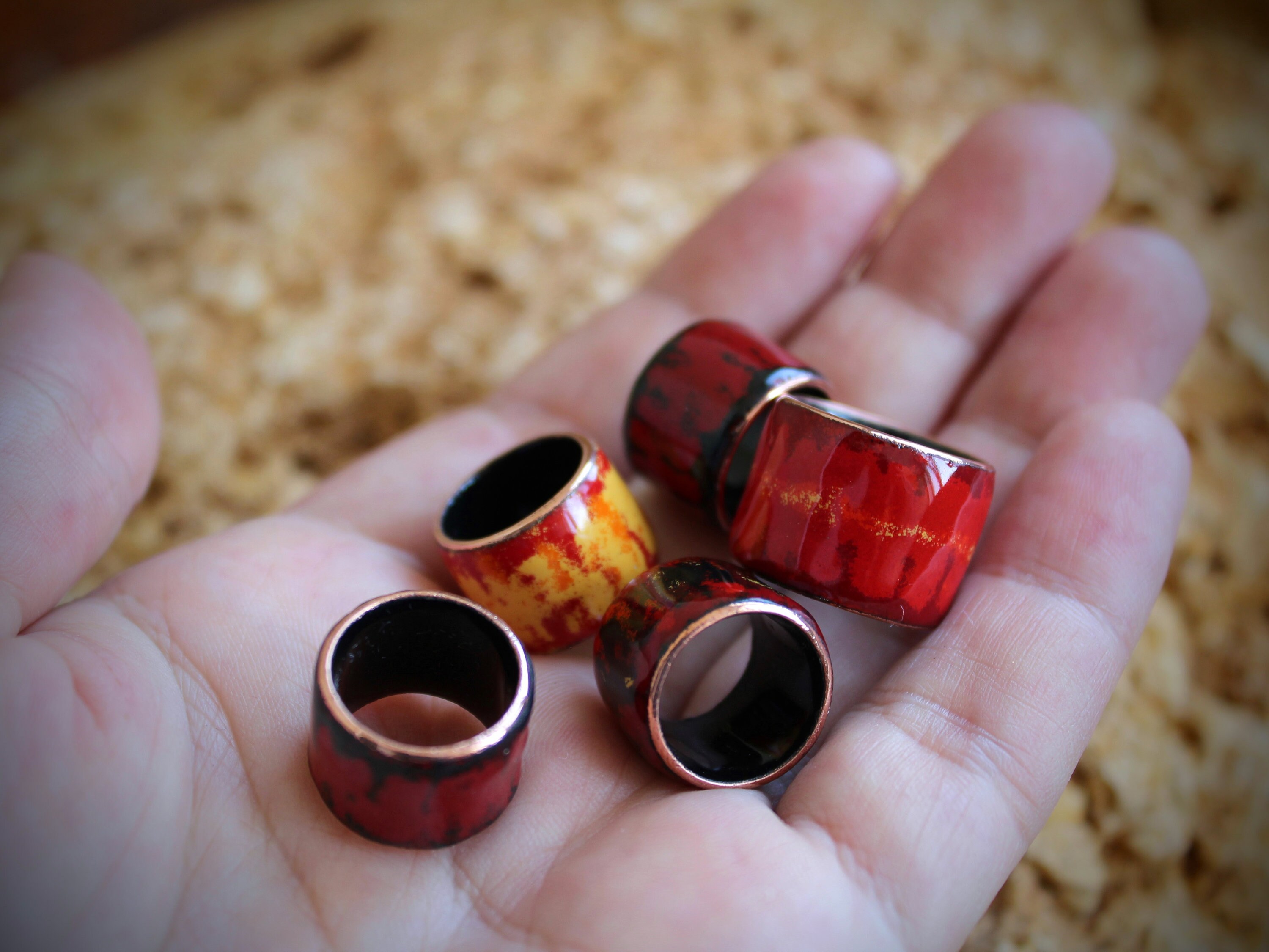 Dread Beads/Choose 4-22 mm Hole/Red Glass Dreadlock | Etsy