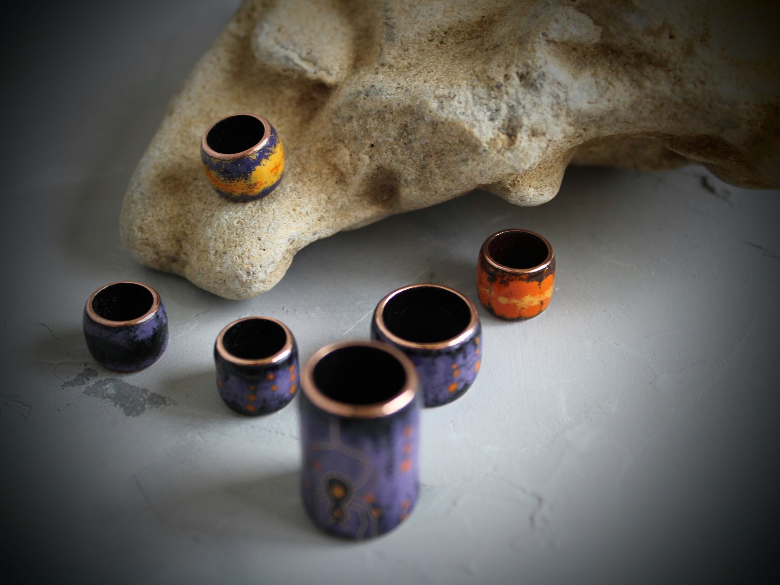 Spider Dread Beads Set/7-15mm Hole/halloween Glass Dreadlock - Etsy