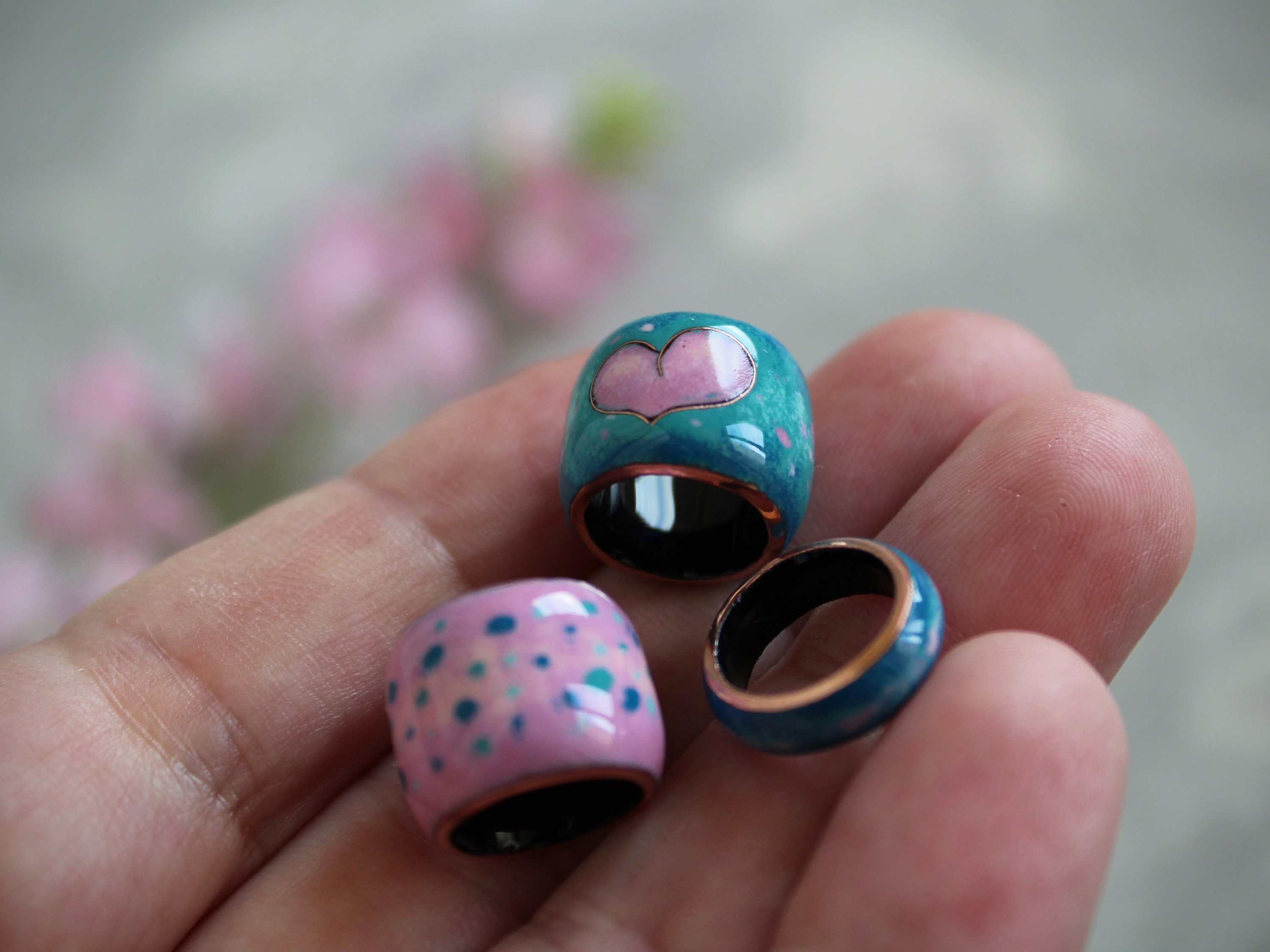 Set of 3 Dread Beads/Heart Dread Bead/Choose 4-22 mm | Etsy