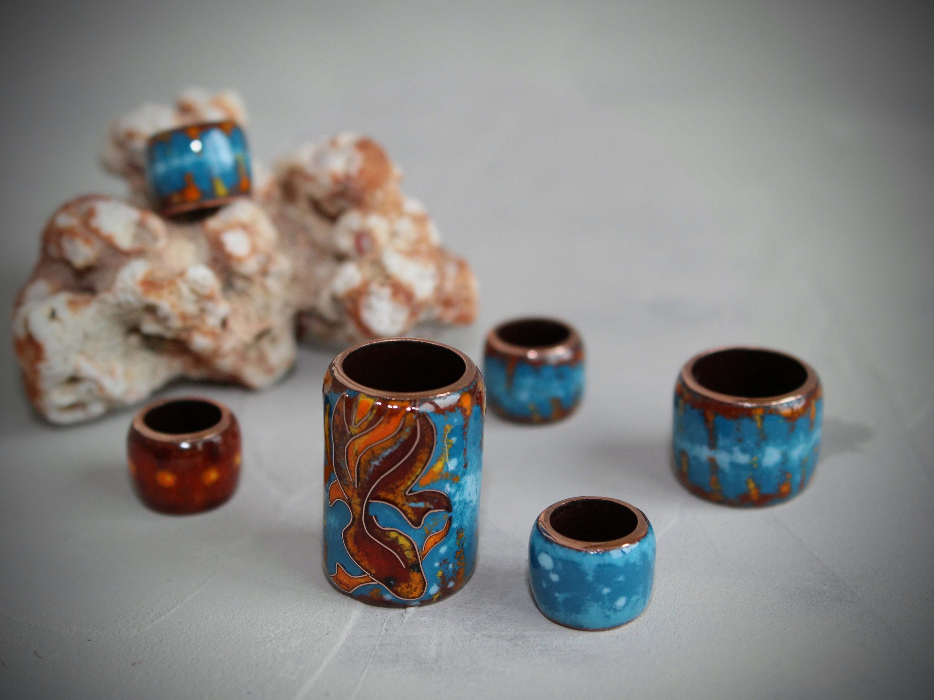Goldfish Dread Beads Set/7-15mm Hole/Glass Dreadlock | Etsy