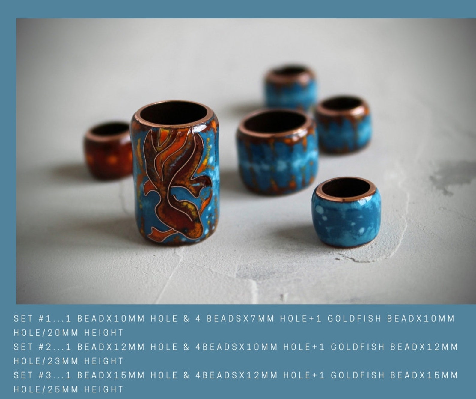 Goldfish Dread Beads Set/7-15mm Hole/glass Dreadlock - Etsy