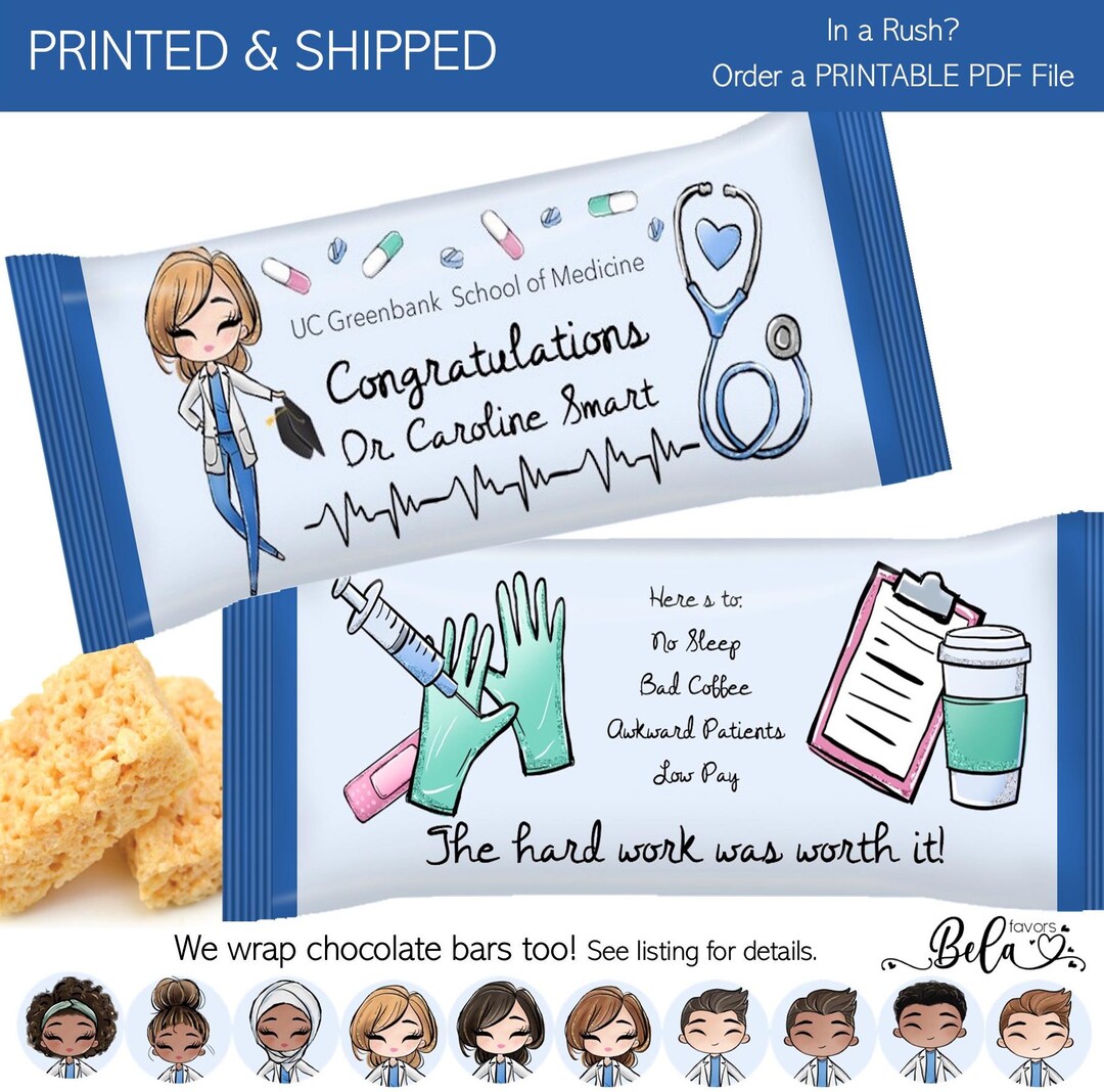Doctor Graduation Krispie Treat Wrapper | Custom Personalized Rice ...