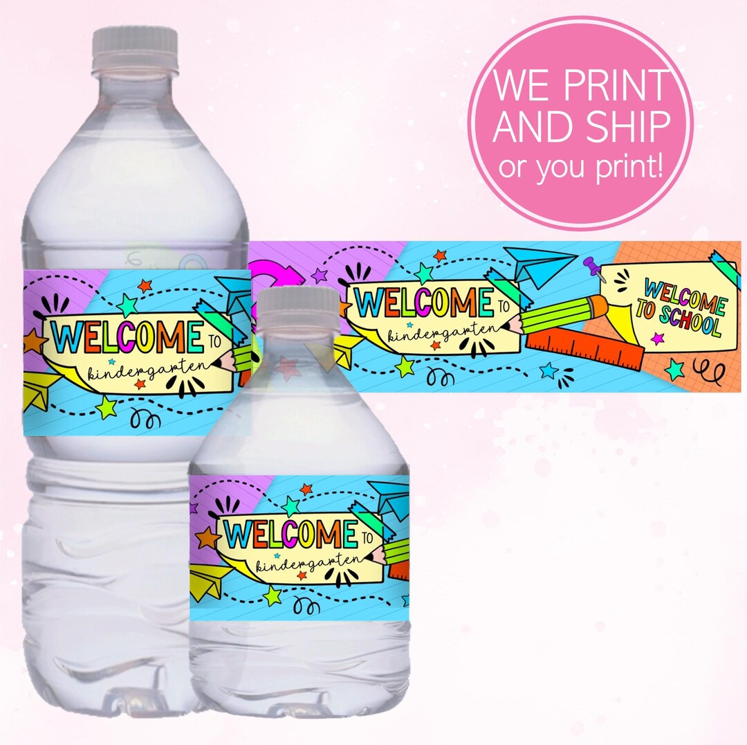 Doodle First Day of School Water Bottle Labels, for Any Grade, Welcome ...