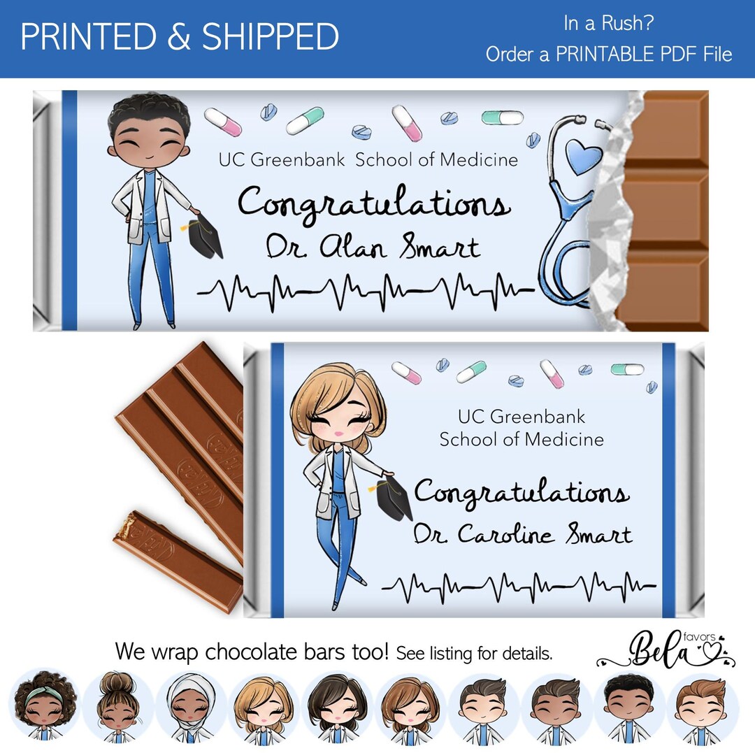 2026 Personalized Graduation Party Favors: Medical School Printed ...