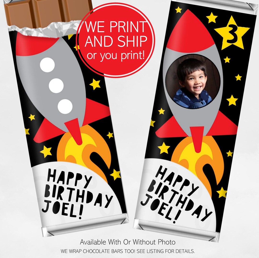 Outer Space Birthday Candy Bar Wrapper: Personalized Party Favor (PDF ...