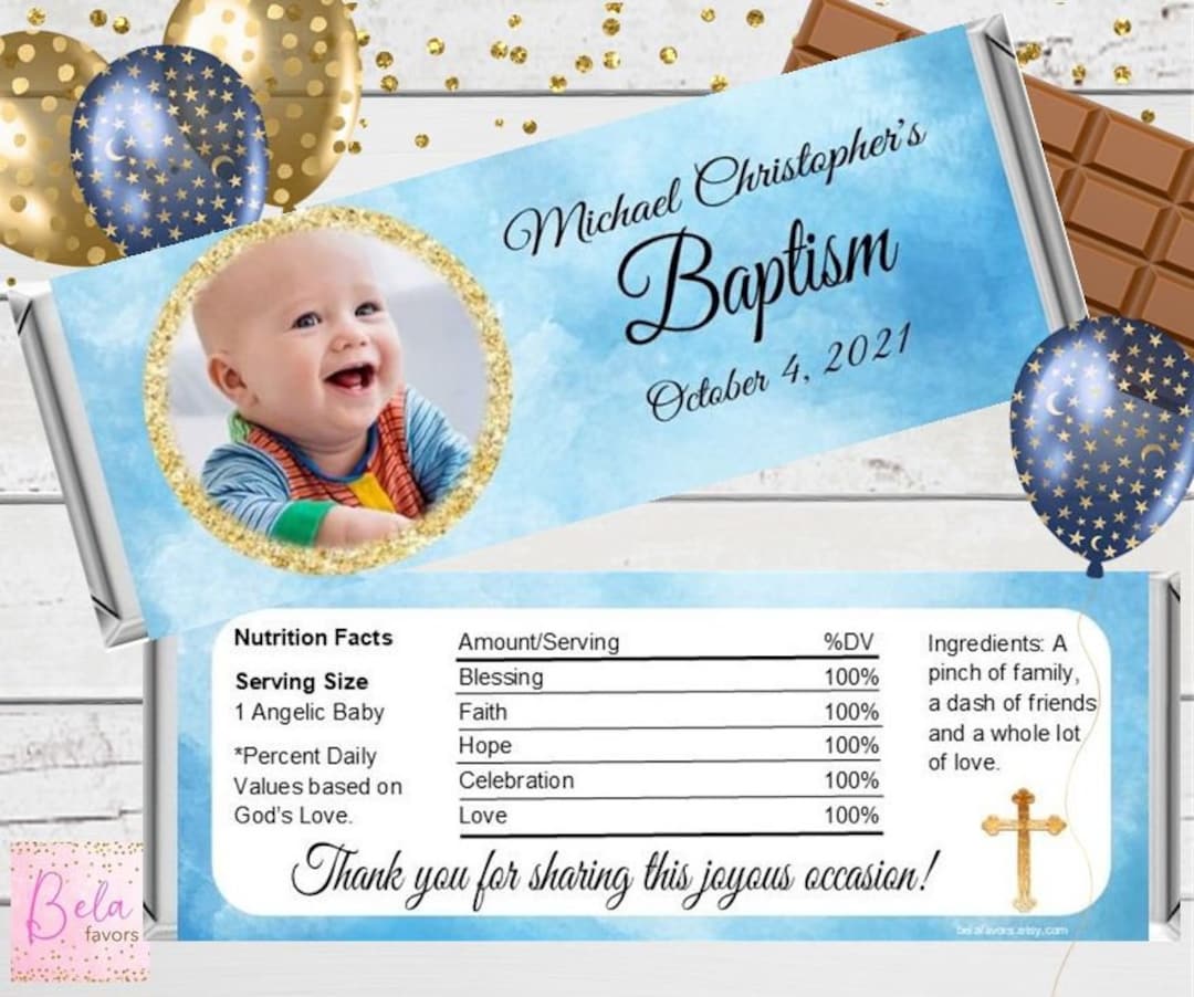 Baptism Candy Bar Wrapper / Christening Candy Wrappers - Etsy