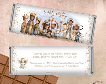 Christmas Nativity Candy Bar Wrappers, Printable Party Favors or ...
