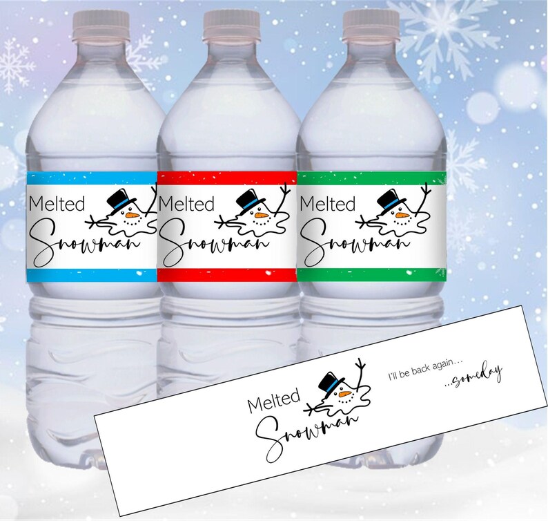 Printed Melted Snowman Water Labels: Stocking Stuffers, Teacher ...