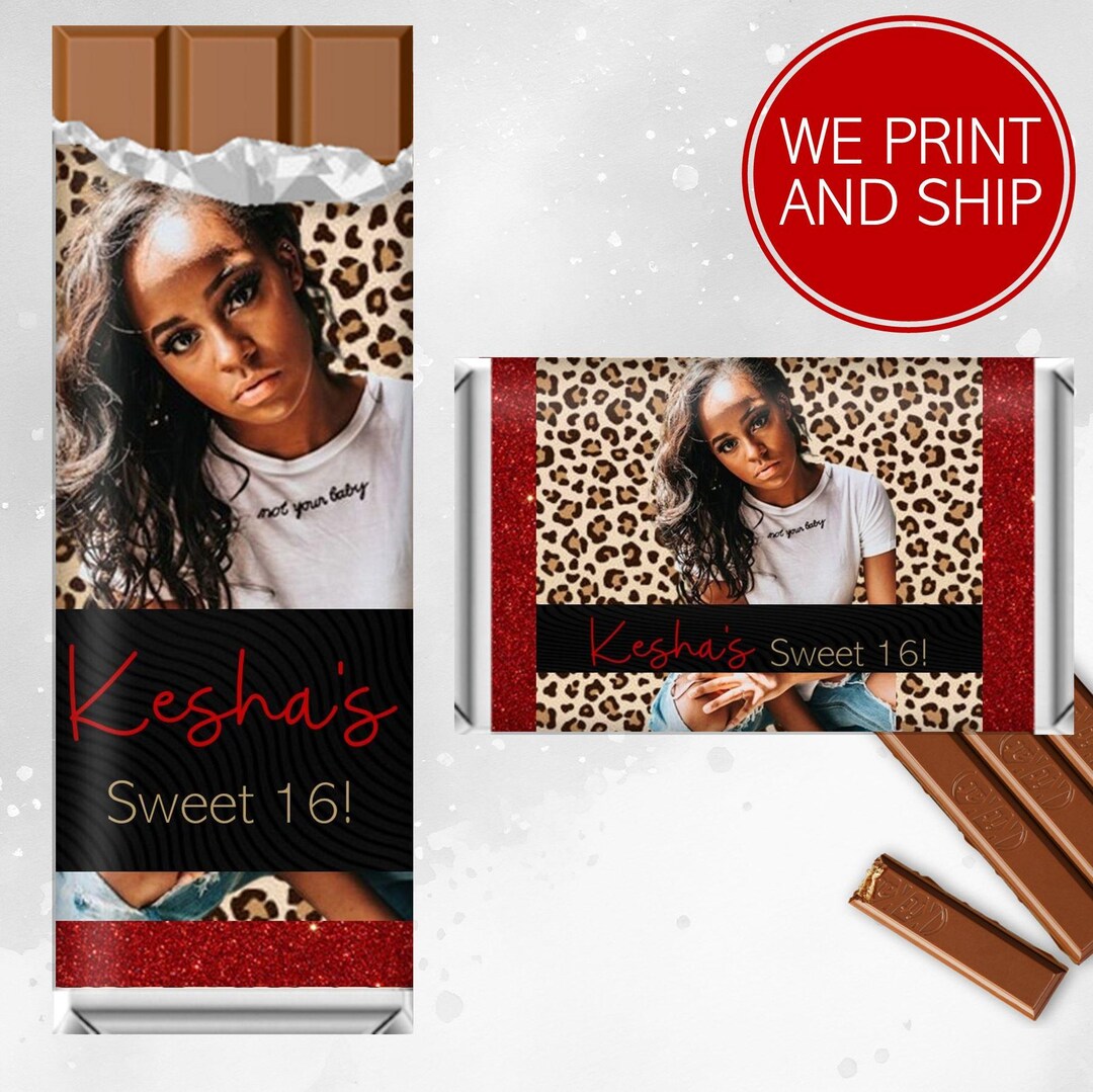Leopard Animal Print Sweet 16 Candy Bar Wrappers | Sweet Sixteen ...