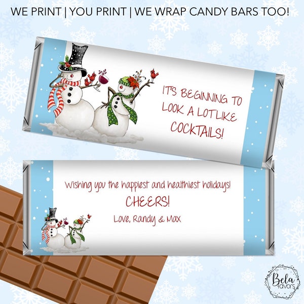 Snowman Candy Bars - Etsy