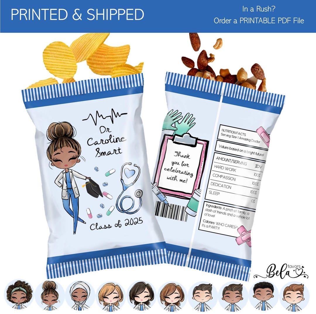 2025 Medical School Graduation Graduation Chip Bags | Fill With Your ...