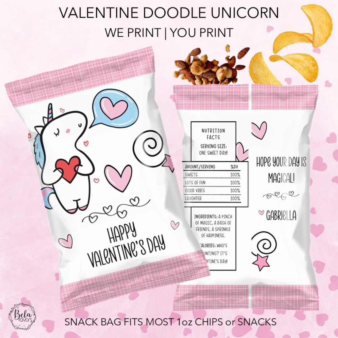 DIY or PRINTED Unicorn Valentine's Day Favors School Party & Teacher ...