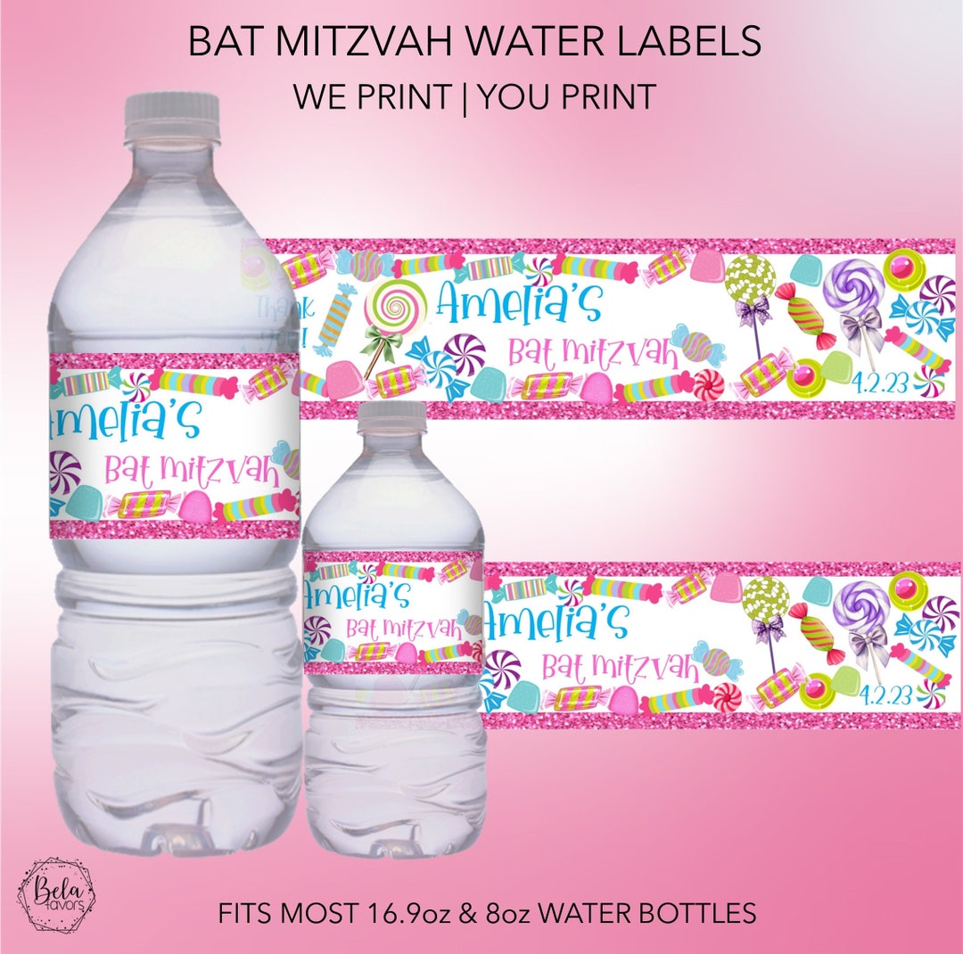 Pink Sweet Candy Theme Bat Mitzvah Party Favors | Custom Personalized ...