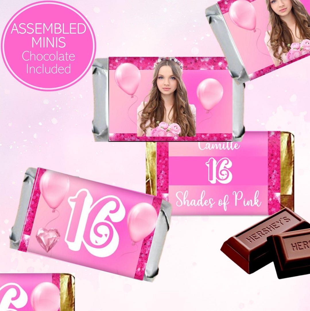Shades of Pink Miniatures Sweet 16 Hershey's Minis Wrapped Chocolate ...