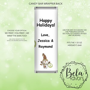 Snowman Christmas Favors | Custom Holiday Chocolate Bars | Personalized ...