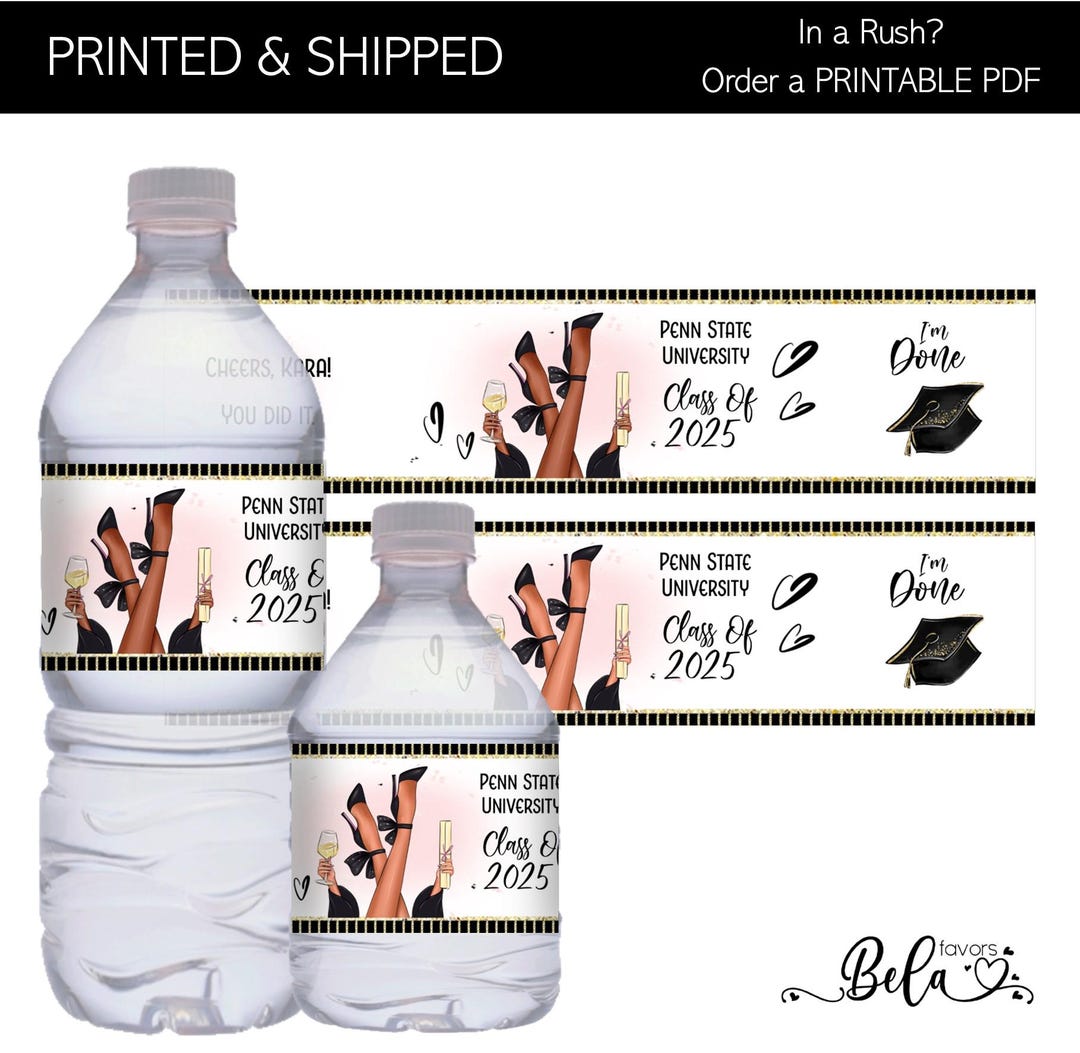 2025 I'm Done! Custom Water Bottle Labels | Light or Dark Skin Tone ...