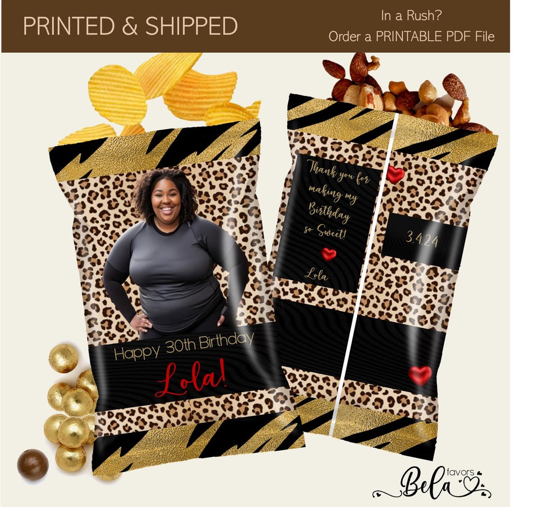 RAWR! Leopard Cheetah Animal Print Custom Chip Bags | ANY AGE | Fill ...