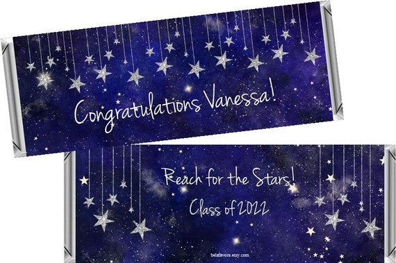 Starry Night Chocolate Wrappers for the Graduate Graduation - Etsy