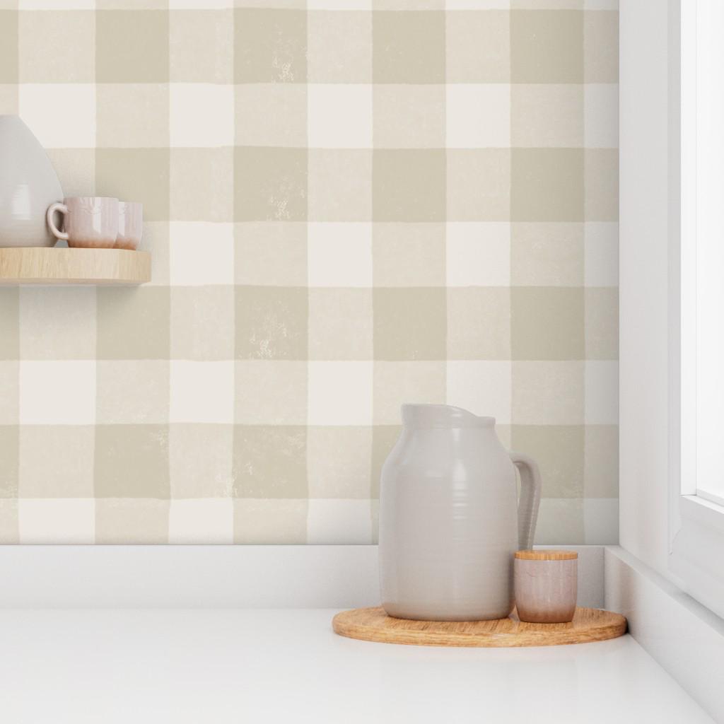 Greige Check Wallpaper – Pastel Gingham Peel and Stick Wallpaper ...