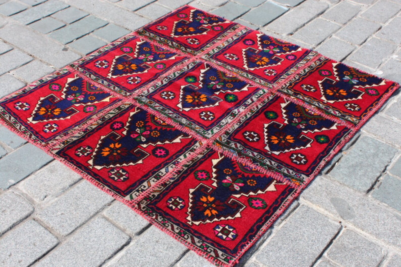 PATCH RUG 48 X50 Inch 124 X 129 Cm Patch Work Rug Patchwork | Etsy