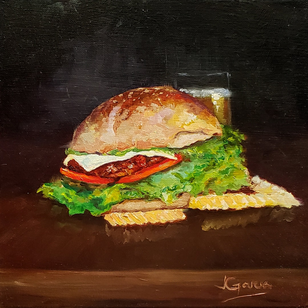 Lunch - Still Life Oil Painting 12 X 12 on Stretched Canvas by Janet ...