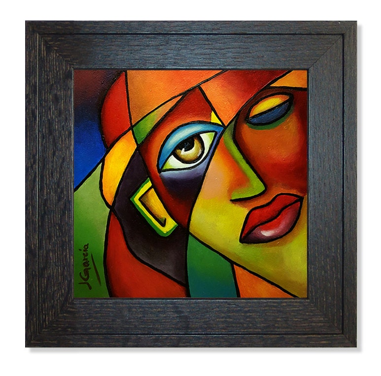 Abstract Face 01 - Oil Painting on Board 6 X 6 Expressionist ...
