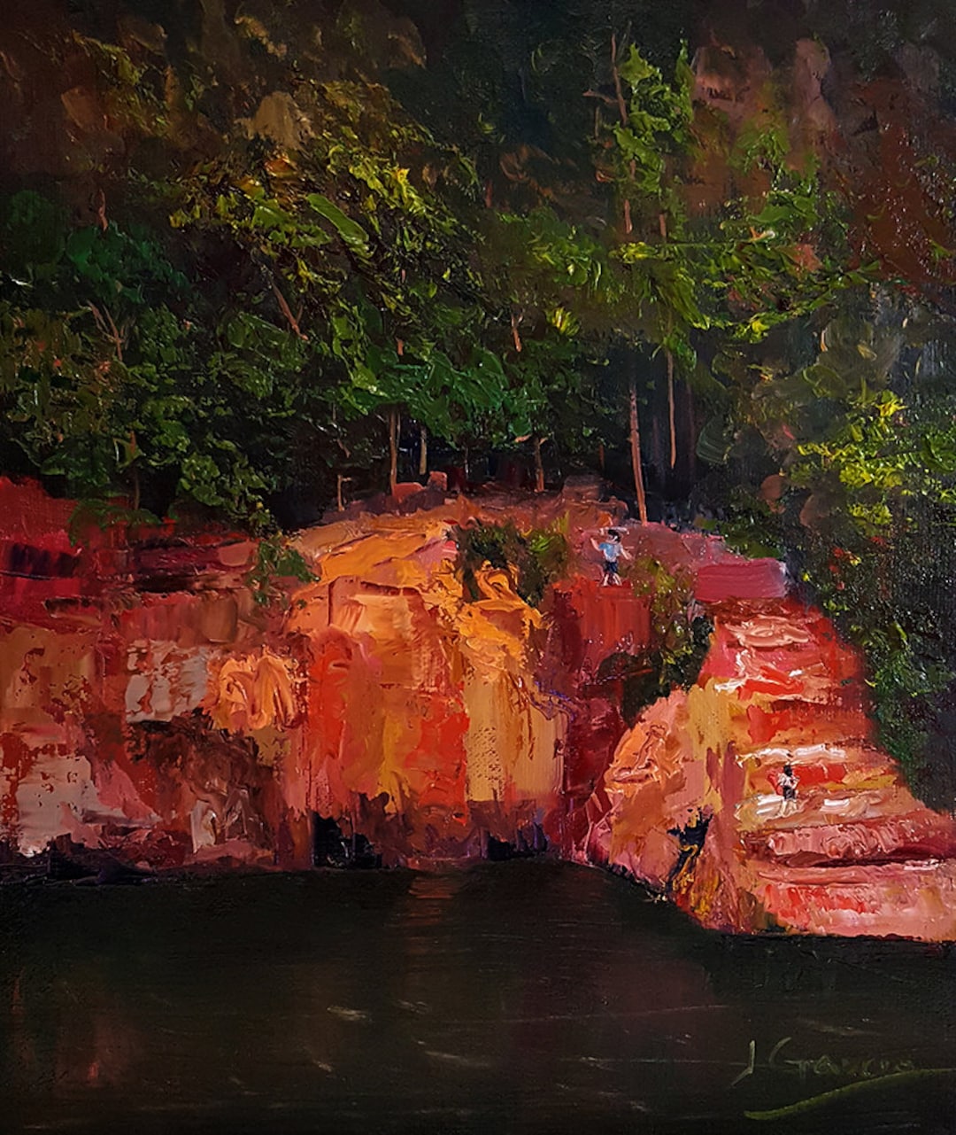 Forest Fun - Landscape Oil Painting on Stretched Canvas by Janet Garcia ...