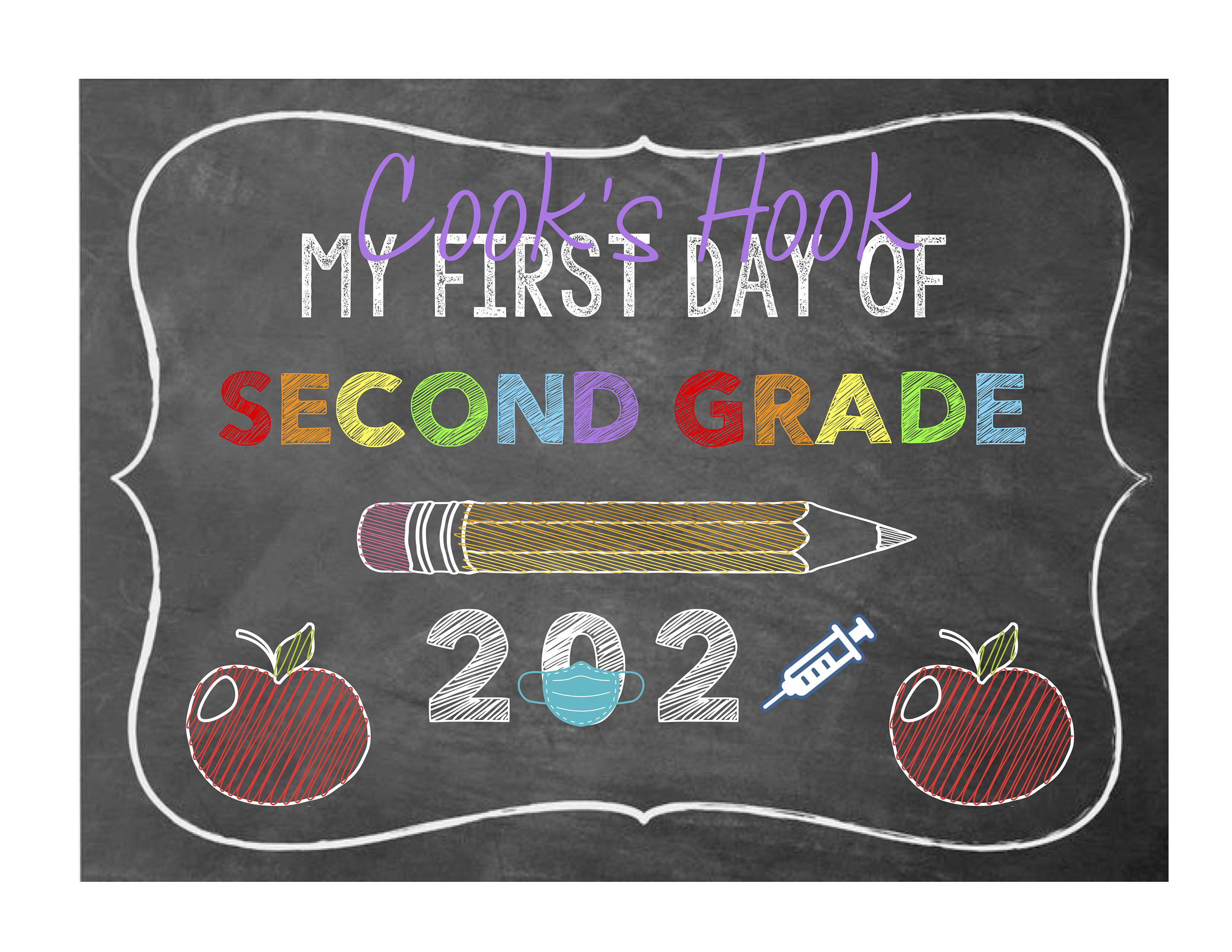 First Day of Second Grade Sign Digital Download | Etsy
