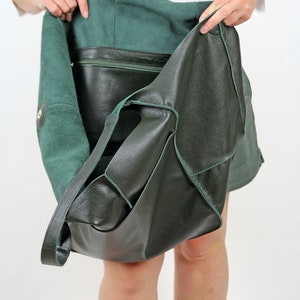 Large Shoulder Bag, Large Dark Green Bag, Green Shoulder Hobo Bag ...