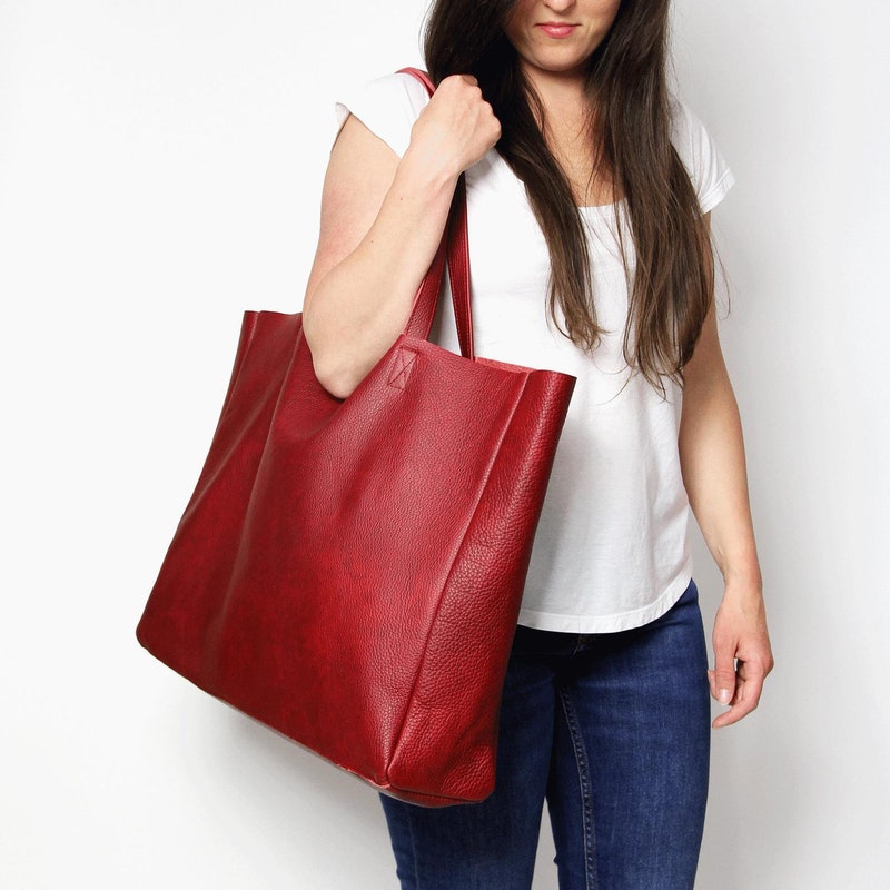 Red Canvas Tote - Etsy