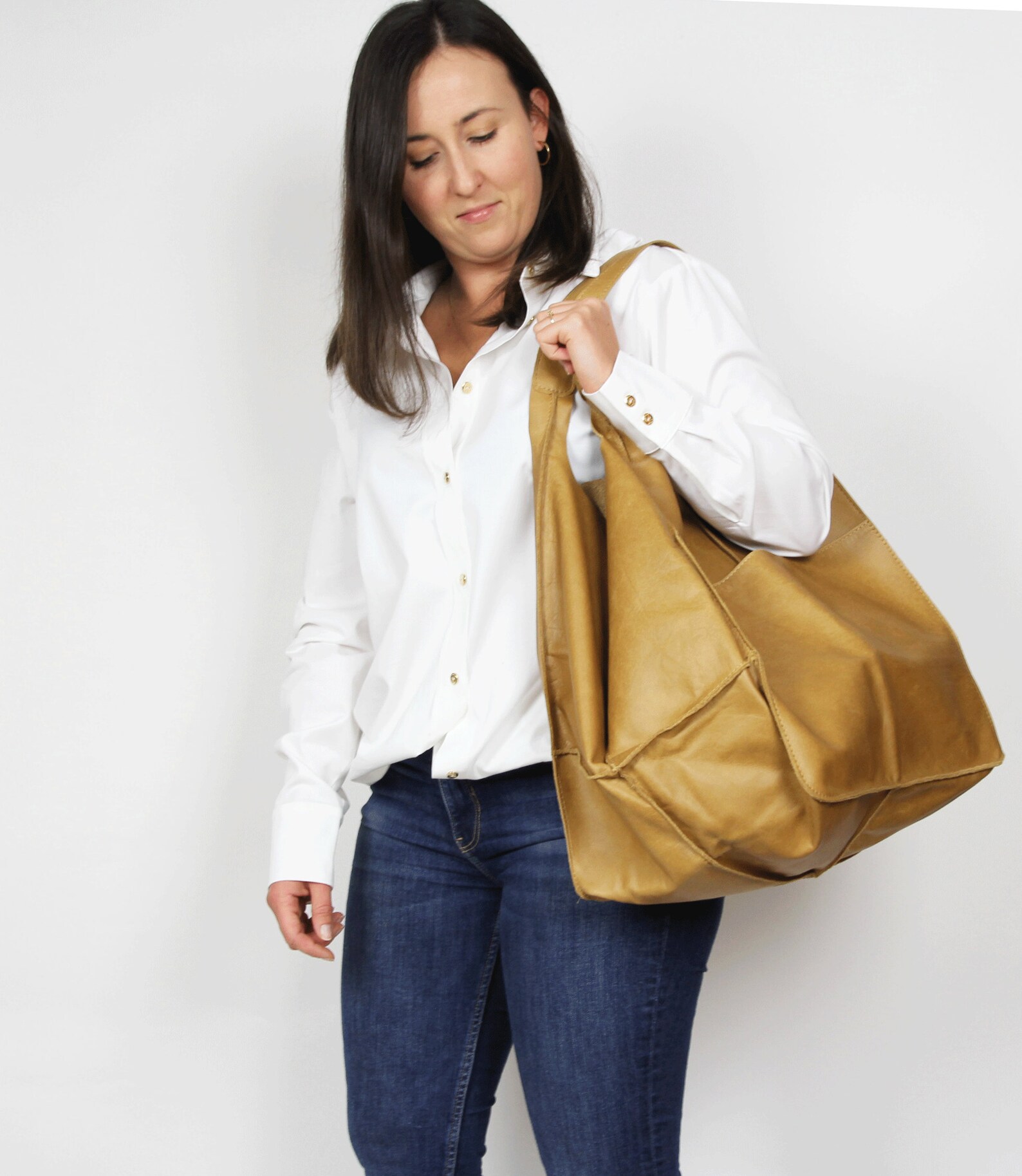 Light Brown Purse Oversized Bag Large Leather Tote Bag Every - Etsy