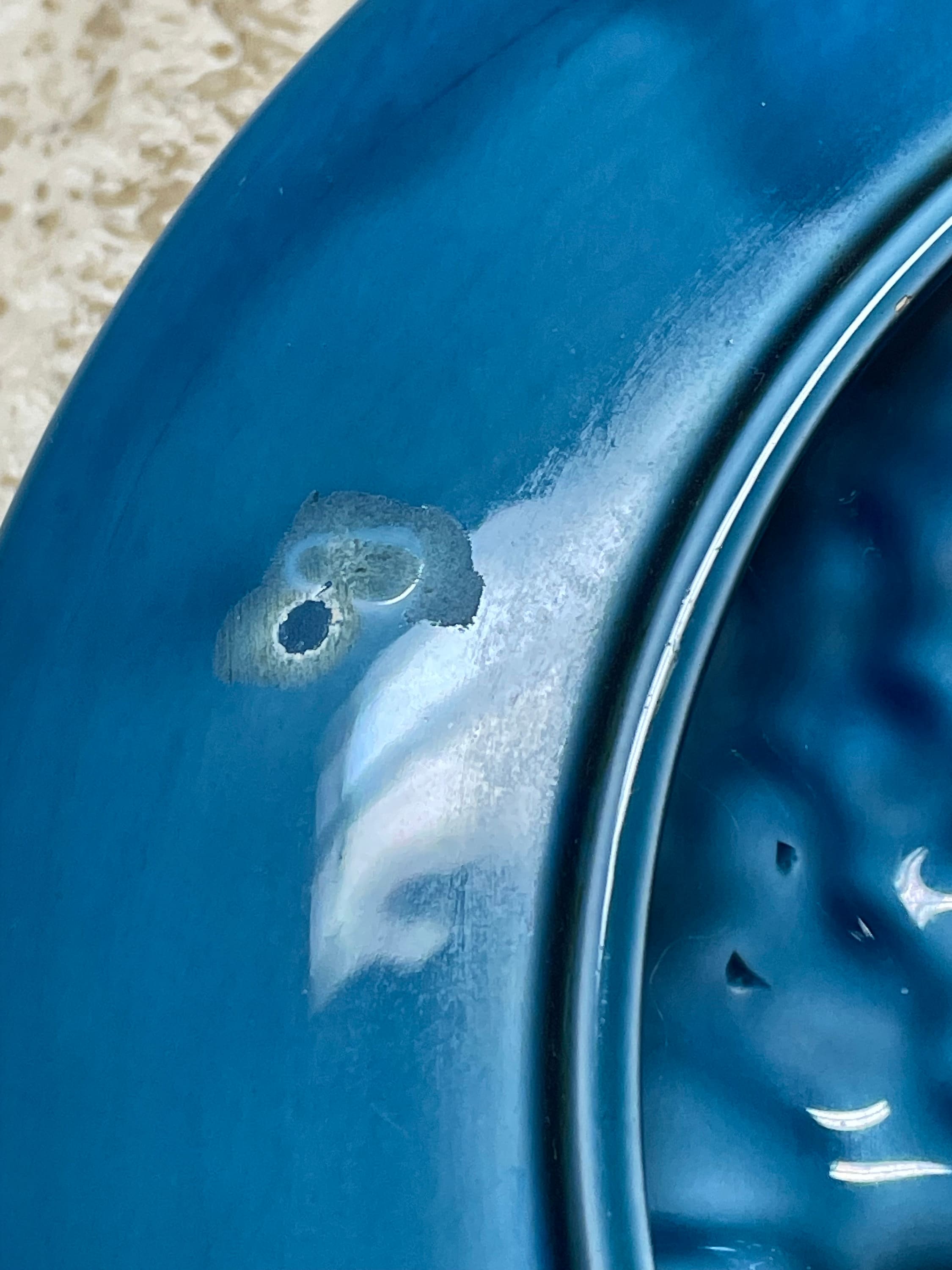 Inarco Majolica Sculpted Plate of Fruit in Mood Indigo - Etsy