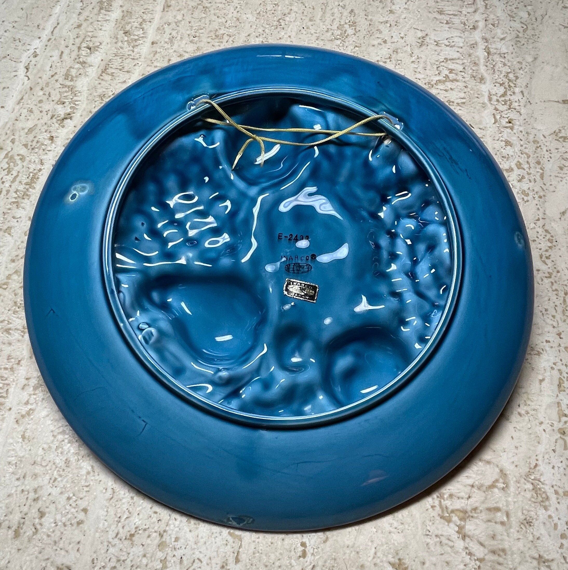Inarco Majolica Sculpted Plate of Fruit in Mood Indigo - Etsy