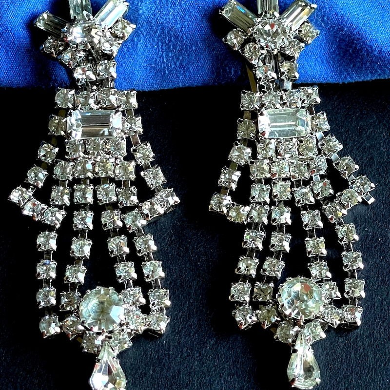 Rhinestone Earrings - Etsy