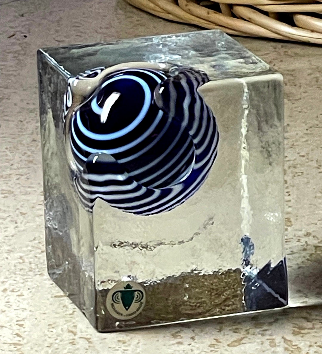 Art Glass Paperweight by Ladislav Oliva for Beranek Melting Ice Cube ...