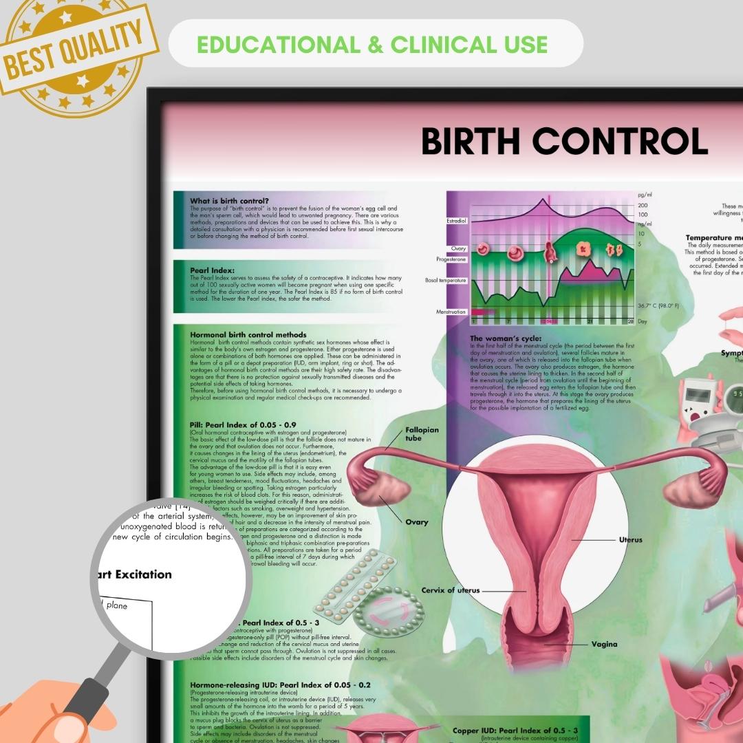 Birth Control Poster Anatomy Human Biology Poster Medical Student ...