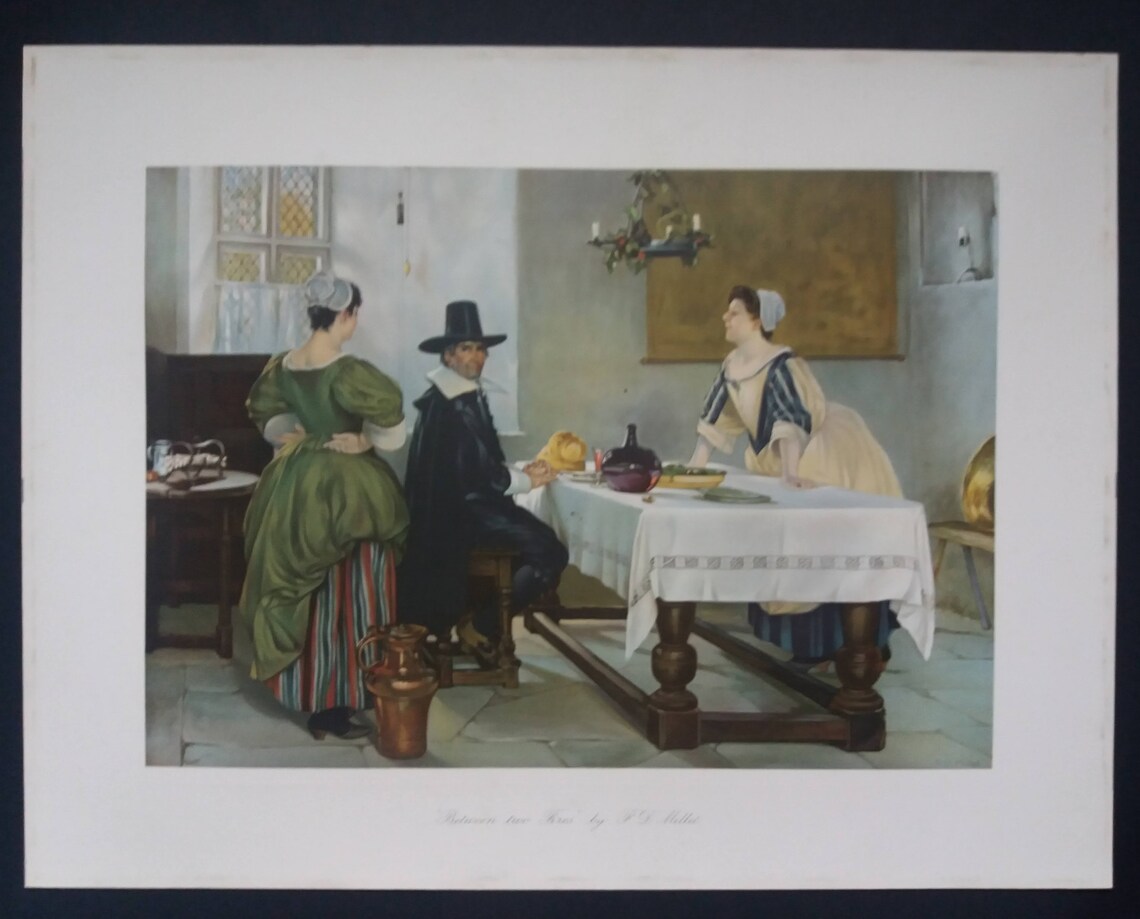 Genuine Vintage Lithograph of between Two Fires by - Etsy
