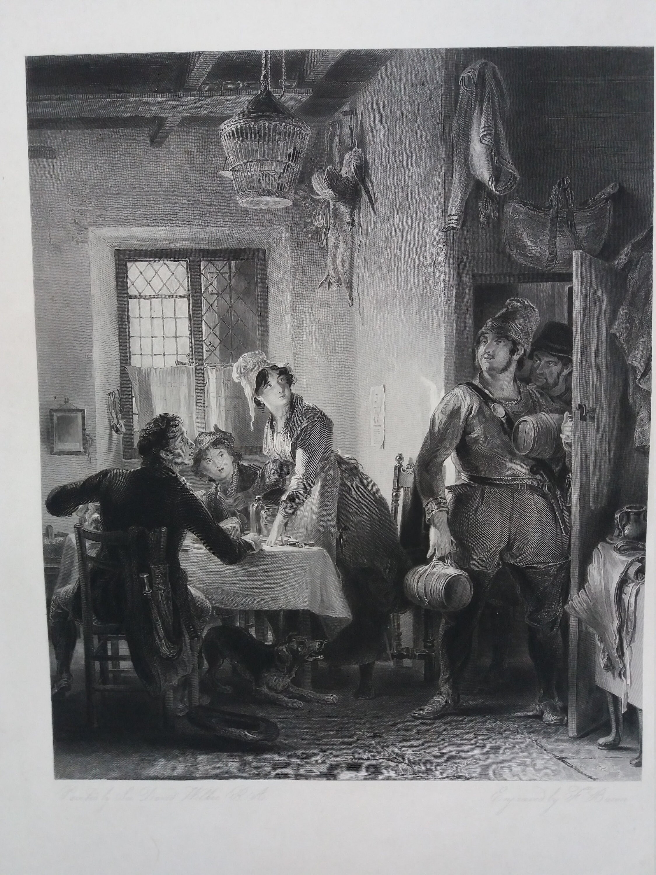 Rare the Smugglers Intrusion Engraved by Frederick Bacon After Sir David Wilkie Artist Before ...