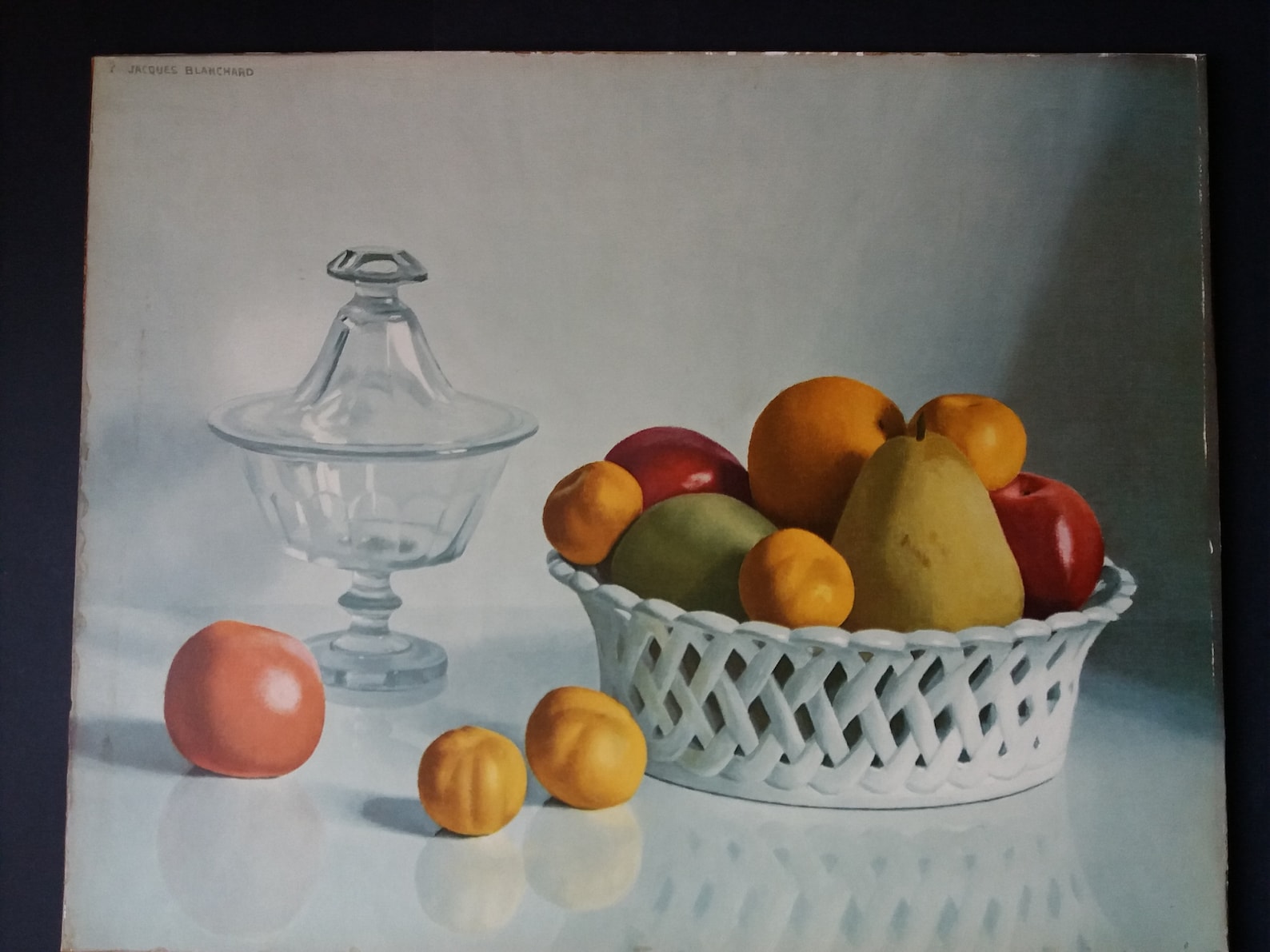 Vintage Oleograph/lithograph Signed Jacques Blanchard 1912 1992 'still ...