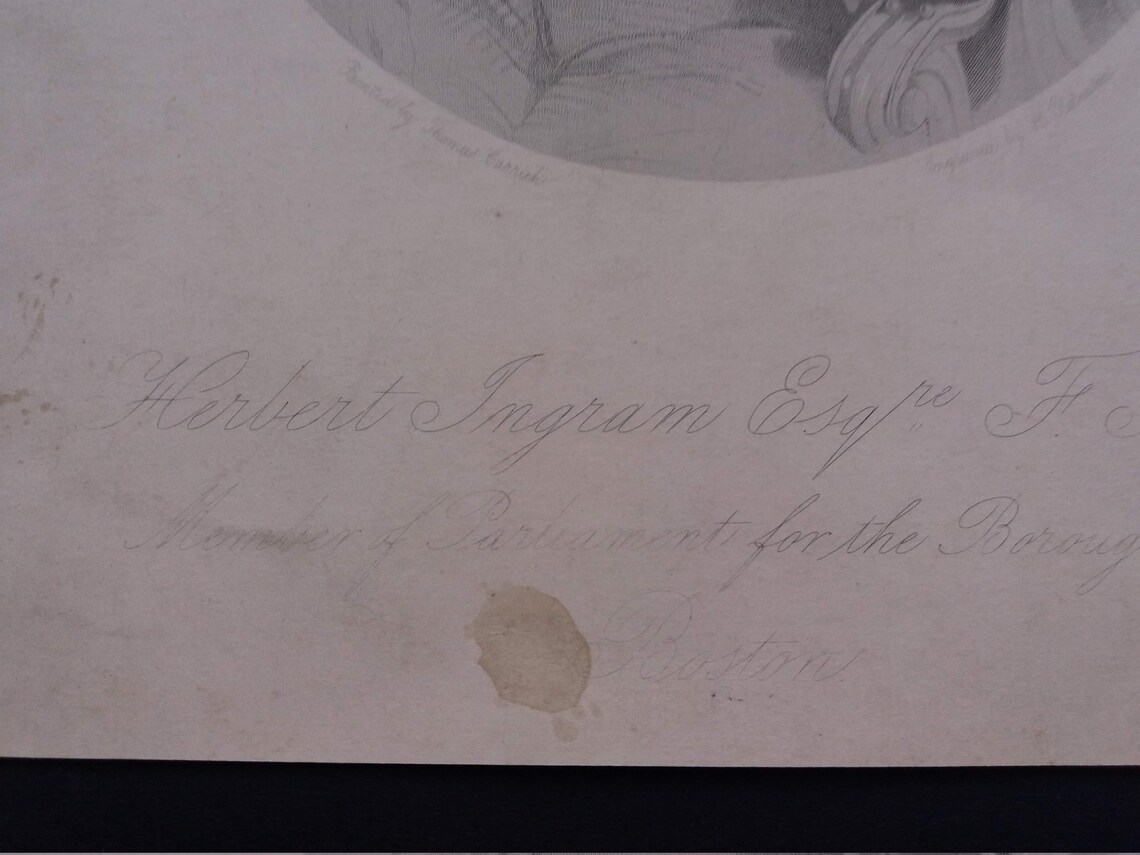 Rare Herbert Ingham Esq of Boston Two Artist Working Proofs Painted by ...