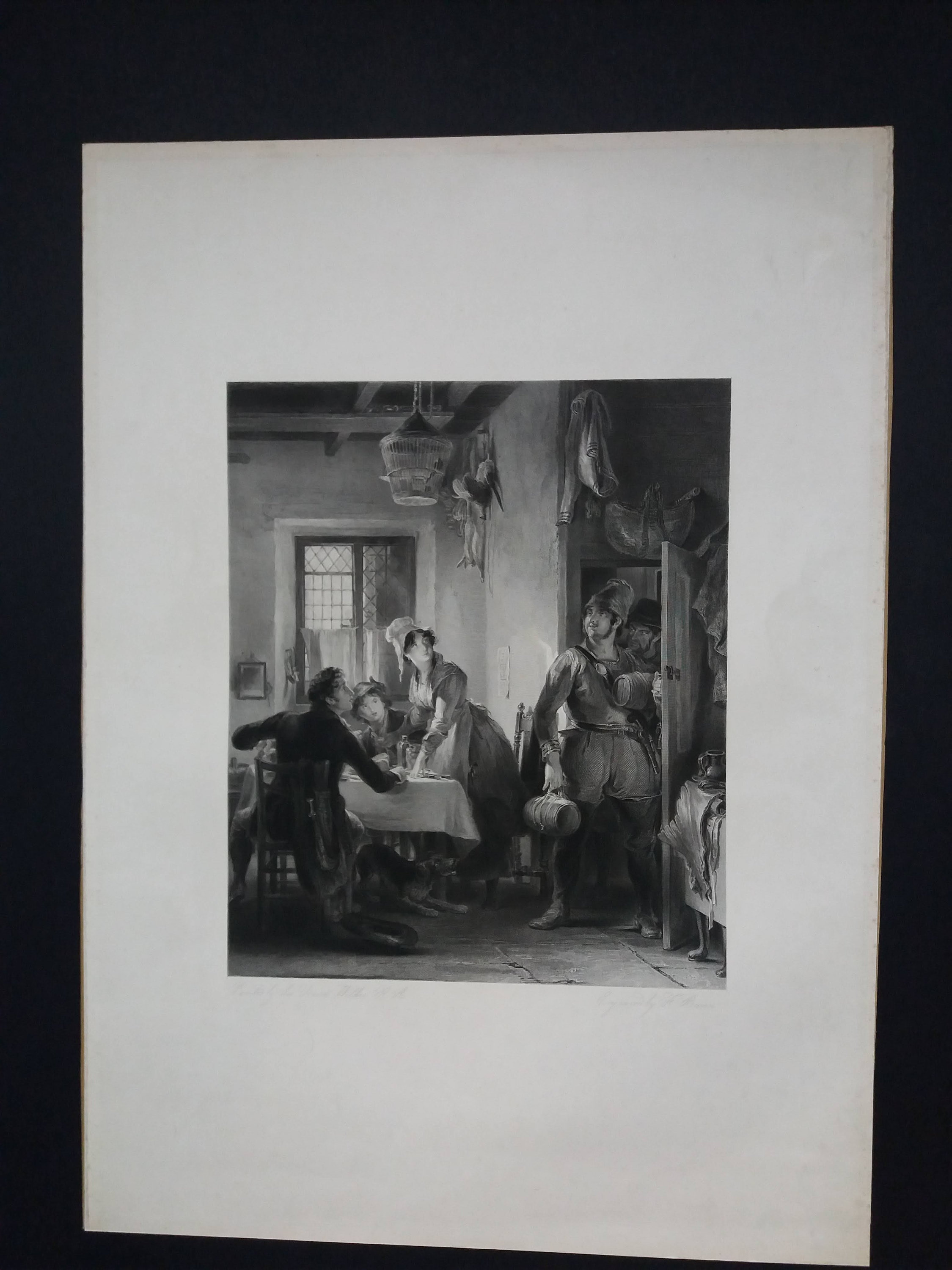 Rare the Smugglers Intrusion Engraved by Frederick Bacon After Sir David Wilkie Artist Before ...