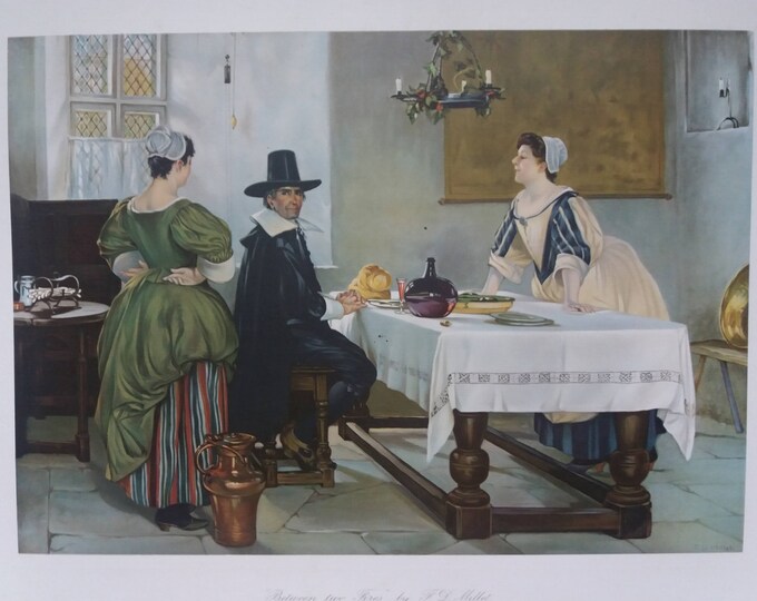 Genuine Vintage Lithograph of between Two Fires by American Artist ...