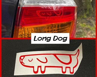 Long Dog Vinyl Decal, Black Holographic, Car/window/wall/laptop/tumbler ...