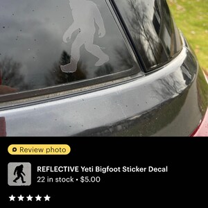 REFLECTIVE Yeti Hand Decal Sticker - Etsy