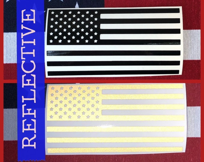 American Flag Reflective Vinyl Decal Sticker - Etsy